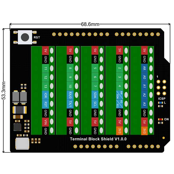 Terminal Block Shield For Arduino Uno Ram Electronics Website
